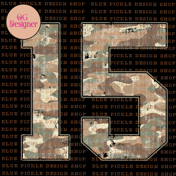 Custom Camo Number - DIGITAL DESIGN – The Blue Pickle Boutique