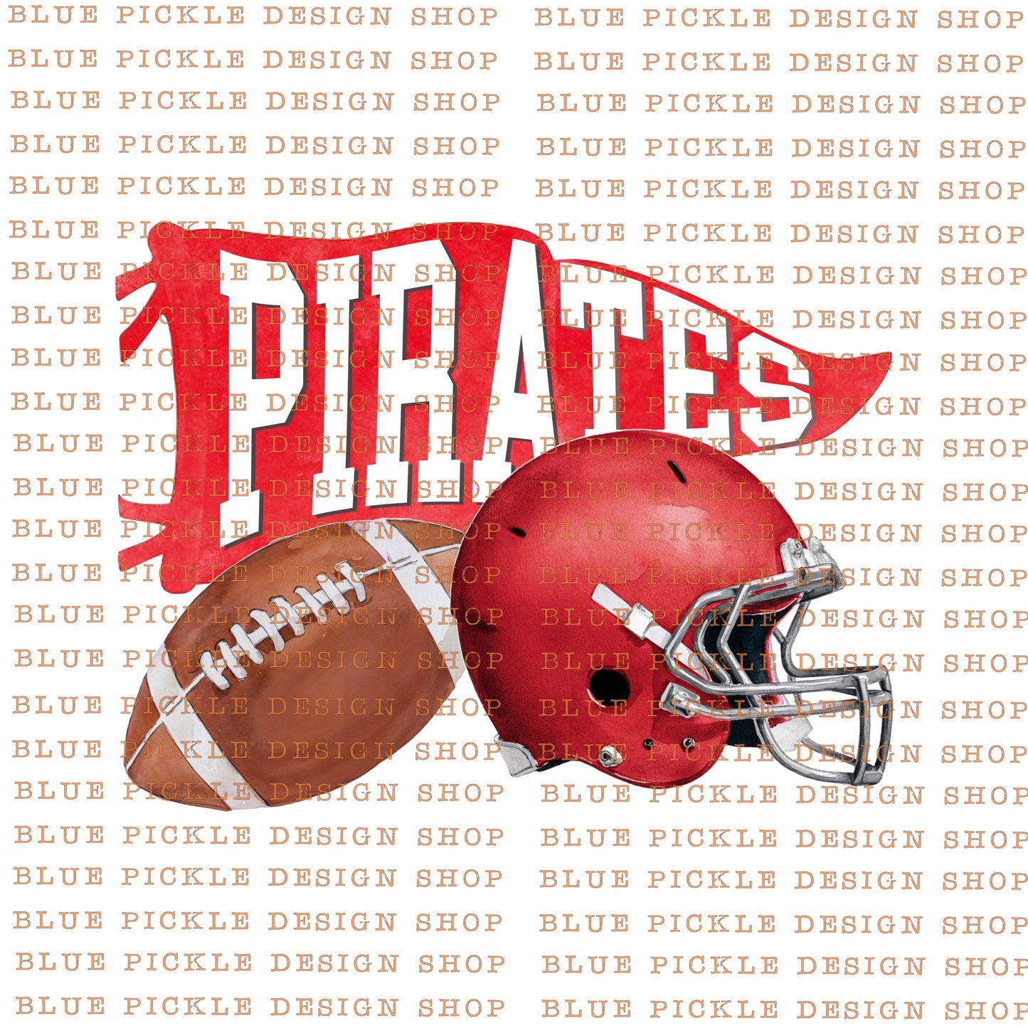 Pirates Football - Red - DIGITAL DESIGN – The Blue Pickle Boutique